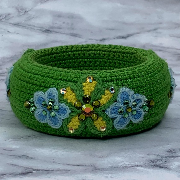 Tarina Tarantino | Jewelry | Tarina Tarantino Green Crocheted Bangle ...